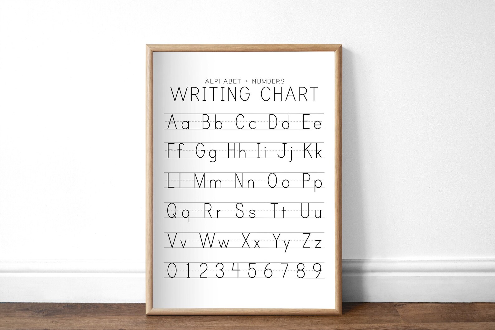 Alphabet Writing Chart Printable Letter Number Art Red Vowel - Etsy