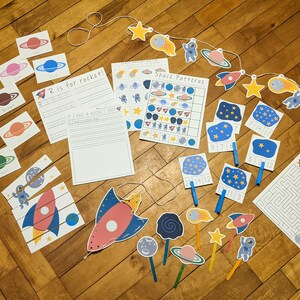 Space Printable Activity Bundle, Kid Activities, Preschool Educational ...
