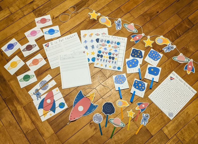 Space Printable Activity Bundle Kid Activities Preschool - Etsy
