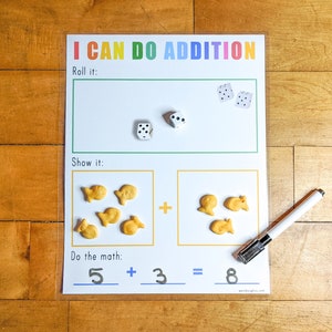 Printable Math Game, Addition Dice Activity, Learning to Count ...