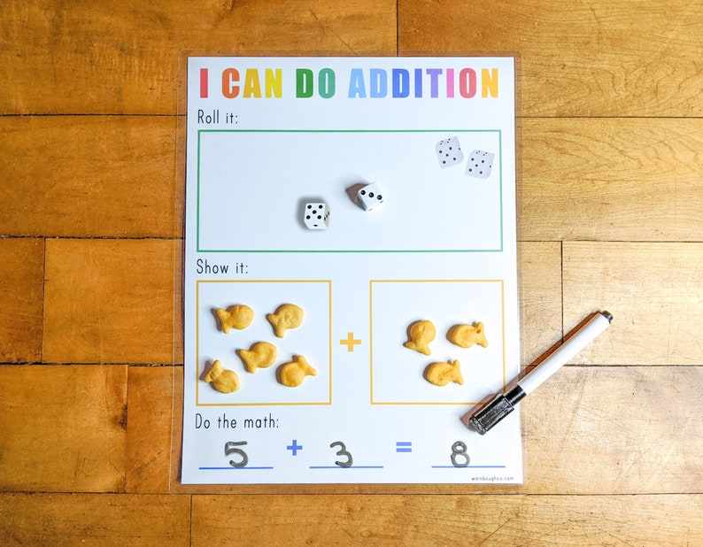 Printable Math Game Addition Dice Activity Learning to - Etsy
