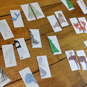 Winter Nature Matching Game, Printable Memory Game, Polar Animals ...