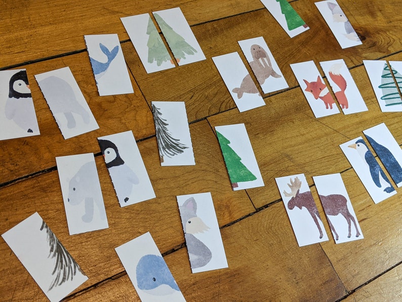 Winter Nature Matching Game Printable Memory Game Polar | Etsy