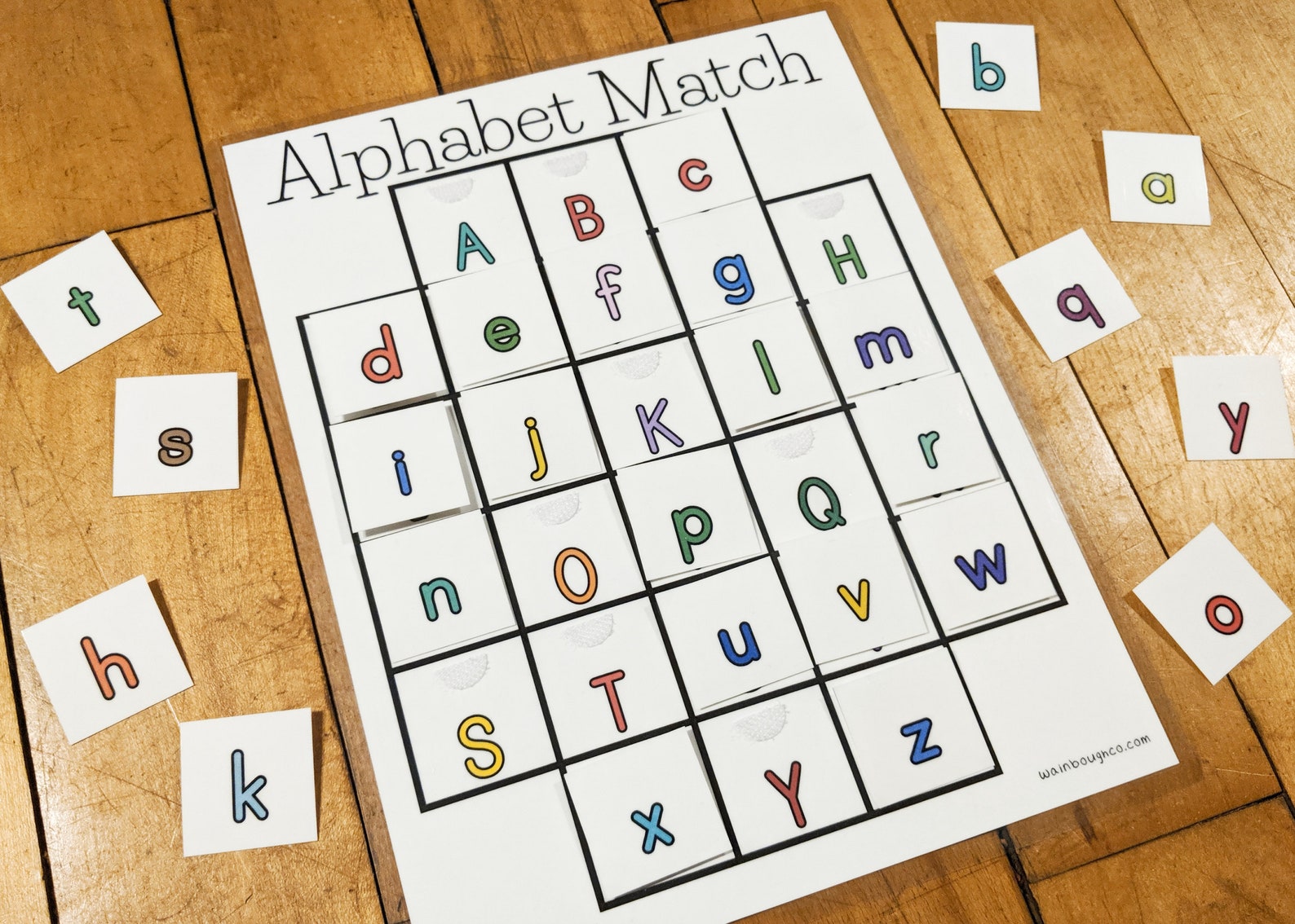 Letter Matching Activity, Printable Alphabet Match, Educational Game ...