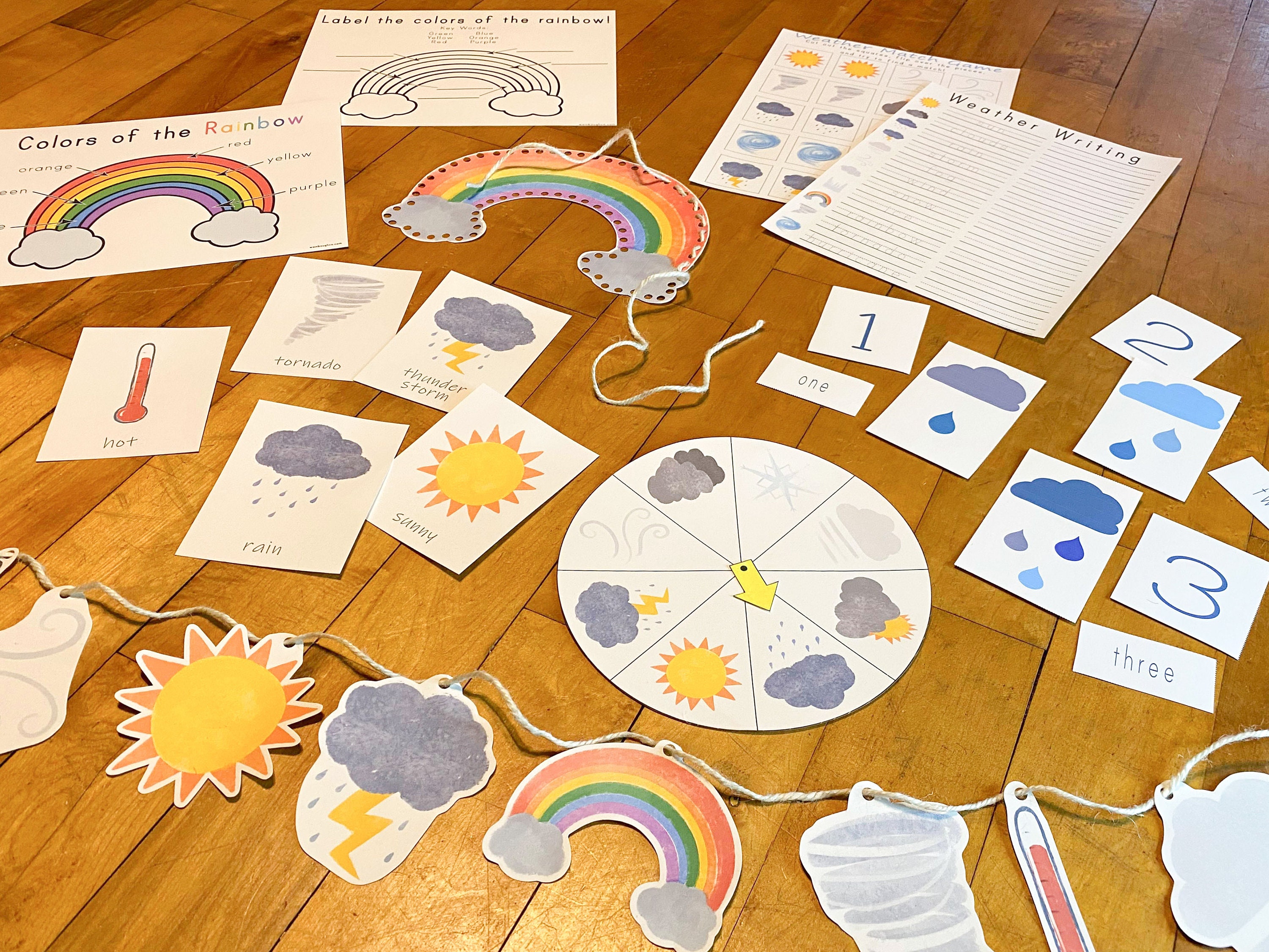 Weather Themed Printable Activity Package, Kids Educational Downloads ...