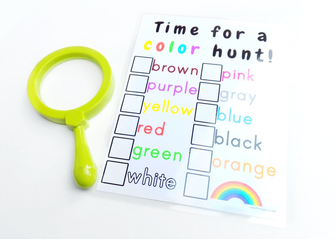 Printable Color Hunt Activity DIY Scavenger Hunt Rainbow - Etsy