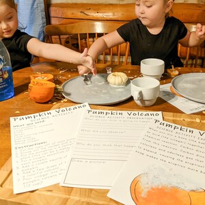 Pumpkin Volcano Science Activity, Printable Fall Homeschool, Autumn ...