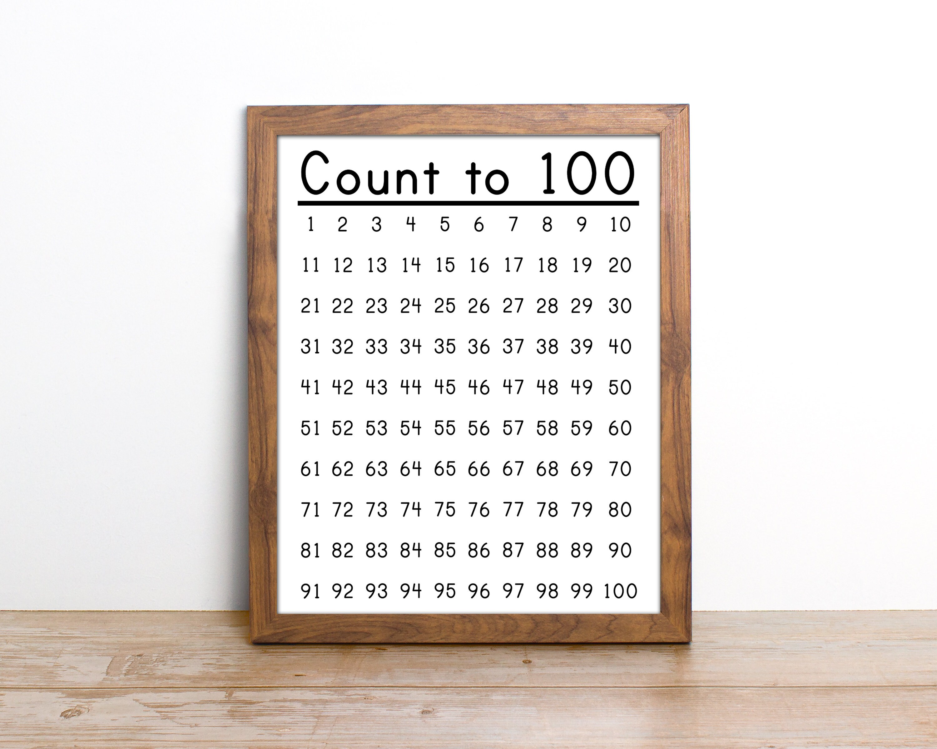 Count to 100 Poster Printable Instant Download Classroom - Etsy