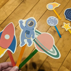 Space Puppets, Craft Stick Printable Puppets, Kids Pretend Play ...
