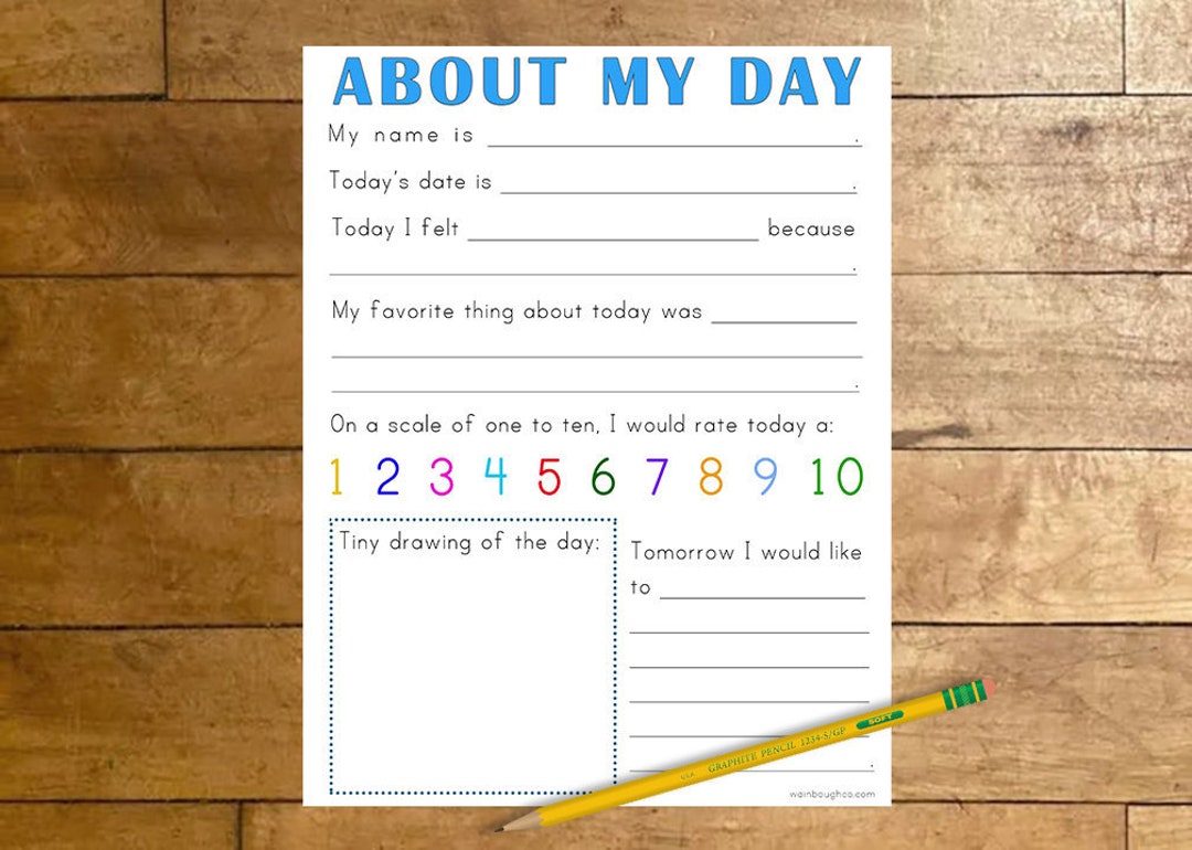 About My Day Printable Activity, Homeschool Teacher Resources, Journal ...