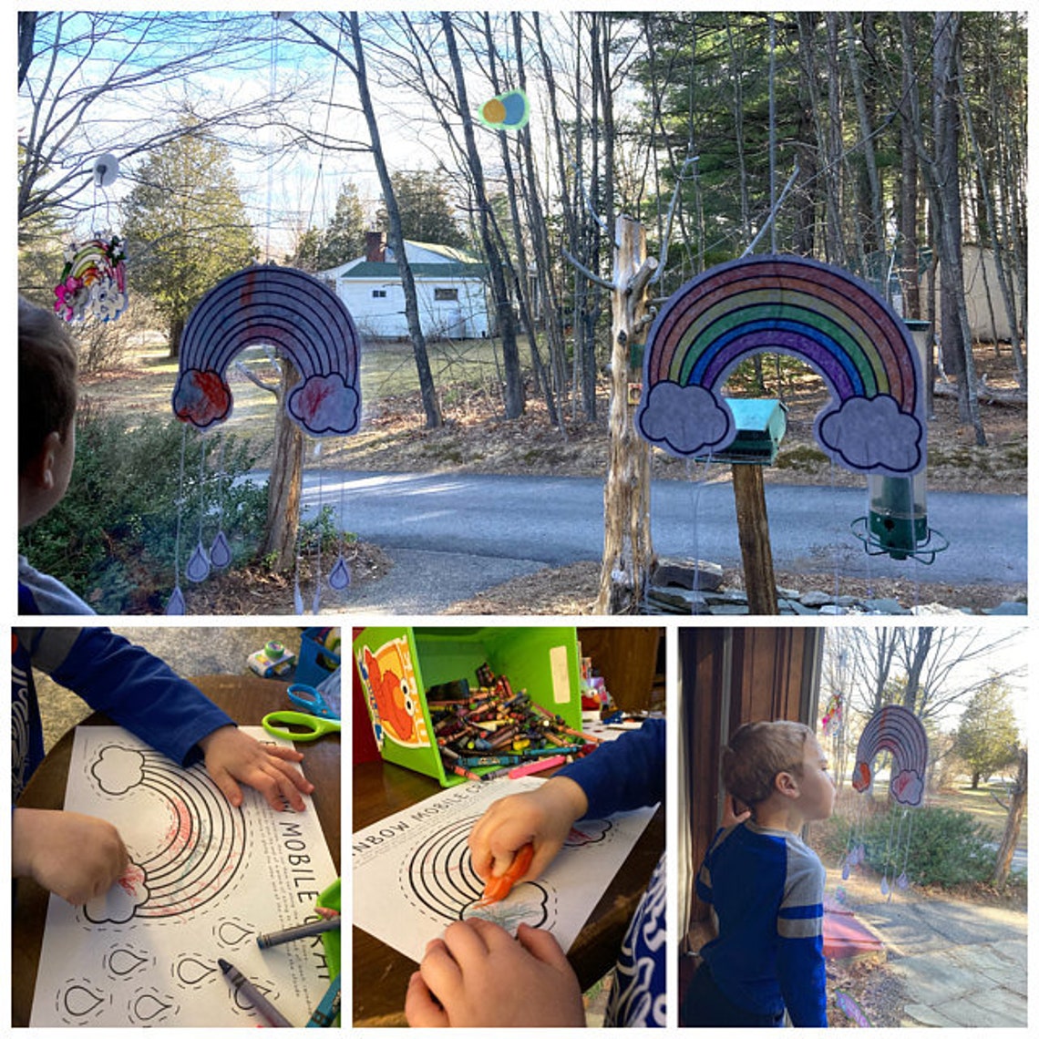 Rainbow Mobile Printable Craft, Indoor Preschool Activity, Kids ...