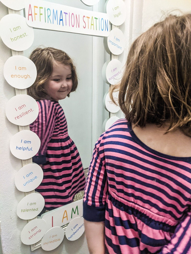 Positive Affirmation Station, Affirmation Mirror Printable, Daily ...