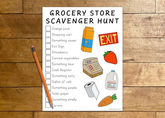 Grocery Store Scavenger Hunt Printable Seek and Find | Etsy UK