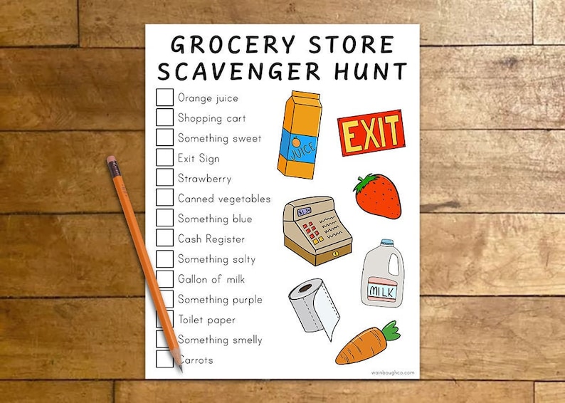 Grocery Store Scavenger Hunt Printable Seek and Find - Etsy