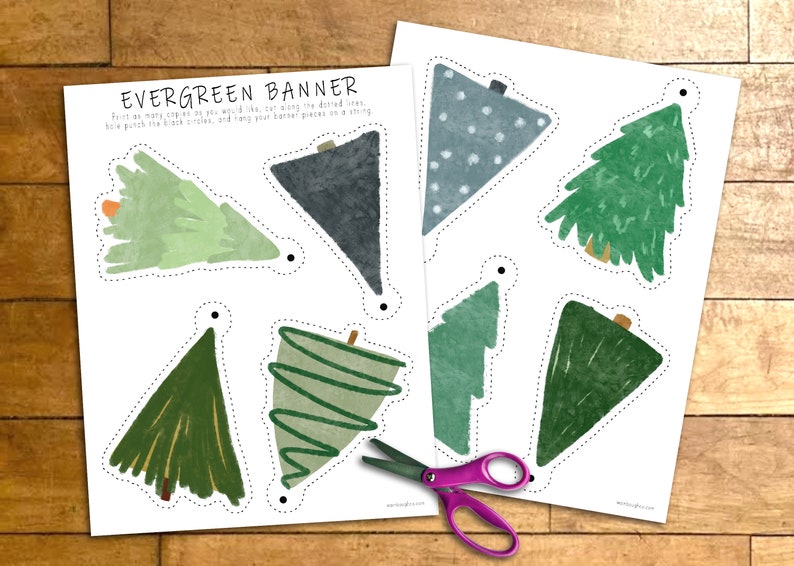 Evergreen Winter Banner, Printable Classroom Decor, Homeschool Download ...