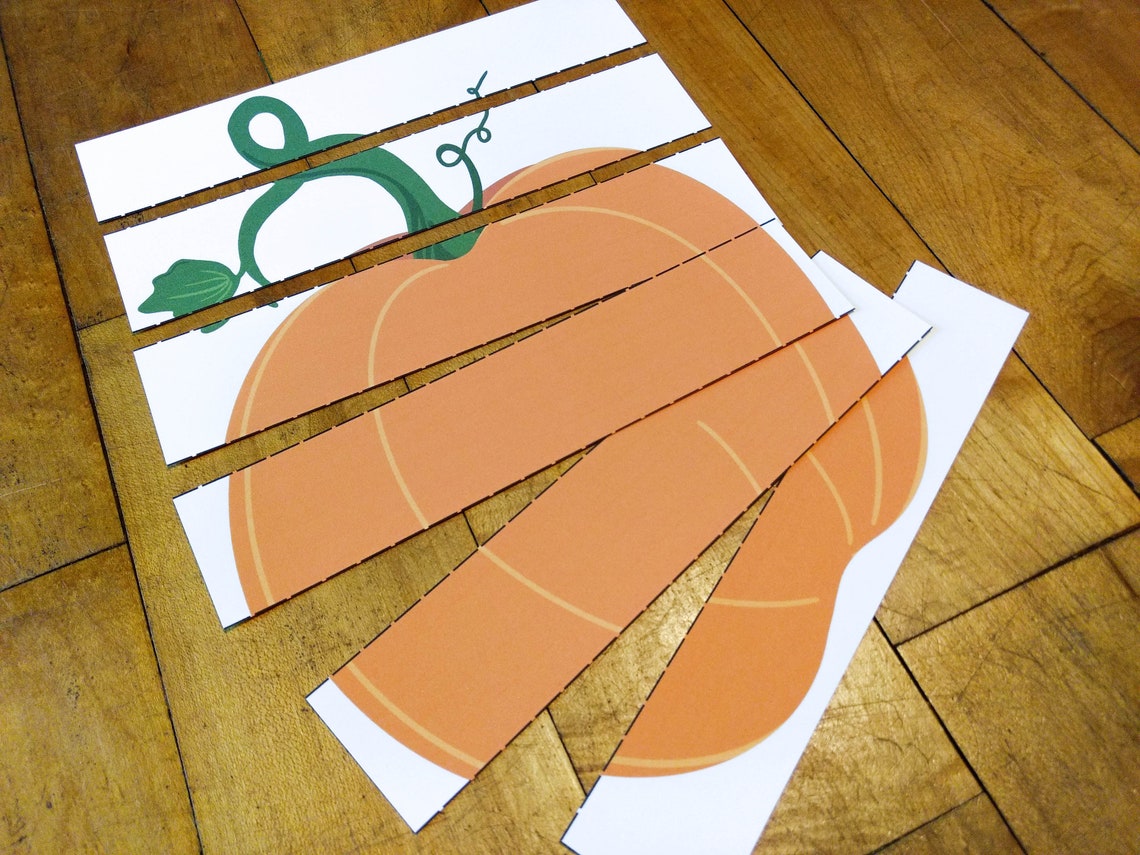 Pumpkin Puzzle Printable Game Fall Activity for Kids Indoor - Etsy