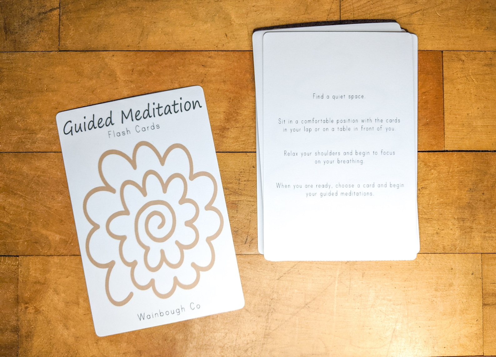 Guided Meditation Cards, Printable Mindfulness Flash Cards, Calm Down ...