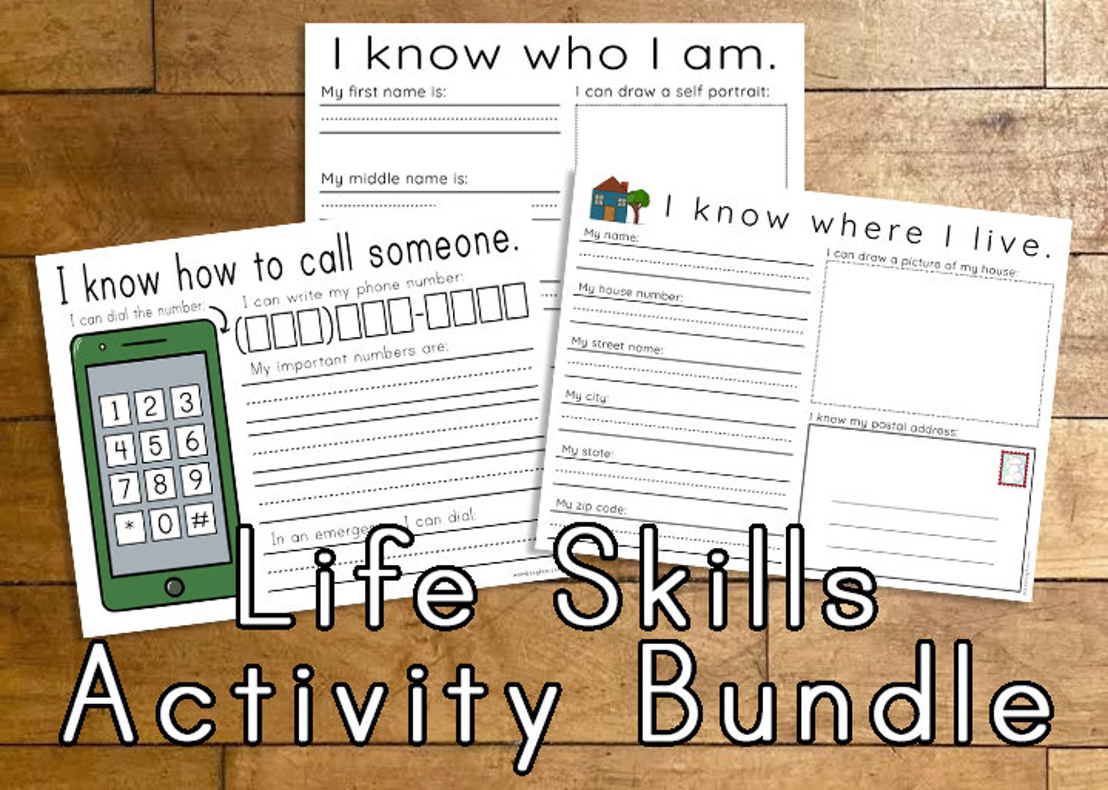 Life Skills Printable Activity Bundle, Educational Kids Journal Pages ...