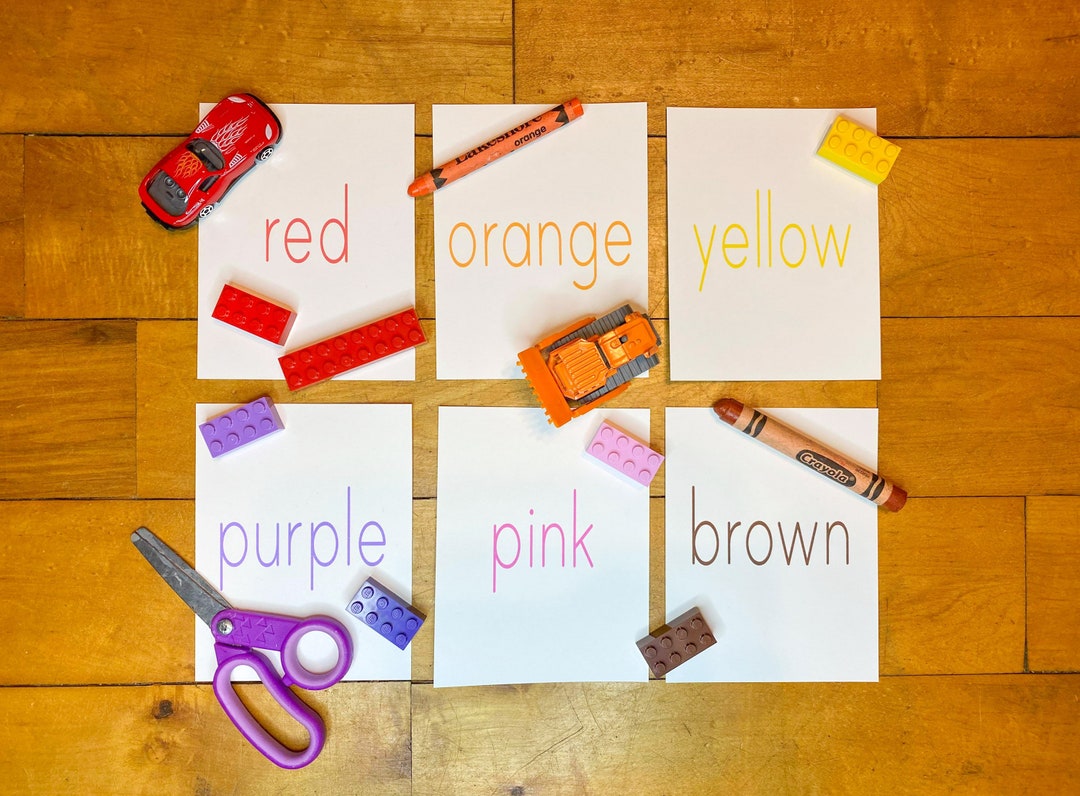 Minimal Colors Flash Cards, Preschool Printable Activity Download ...