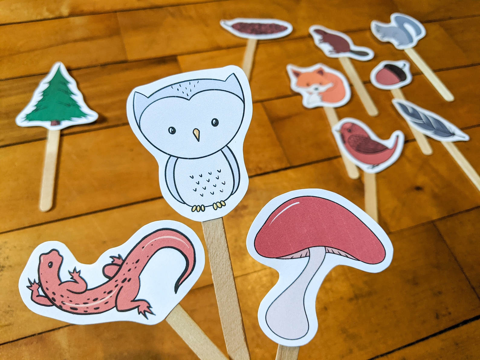 Woodland Animal Puppets Craft Stick Printable Puppets Kids - Etsy