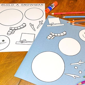 Snowman Printable Craft, Indoor Preschool Activity, Kids Coloring Page ...