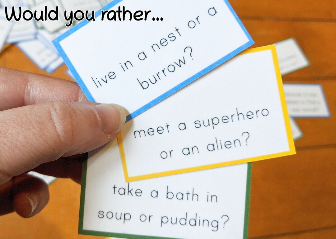 Would You Rather for Kids, Printable Family Questions and Answers ...