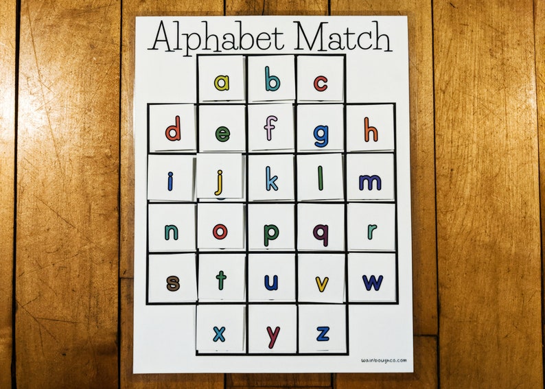 Letter Matching Activity, Printable Alphabet Match, Educational Game ...