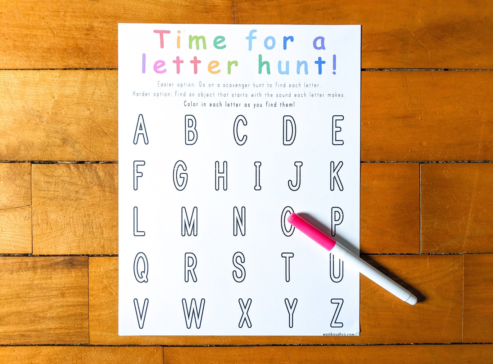 Printable Letter Hunt Activity, Preschool Scavenger Hunt, Toddler ...