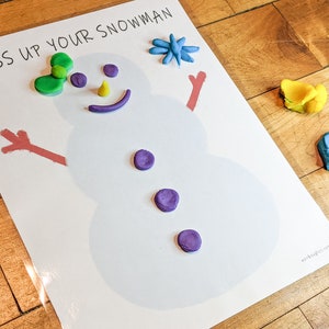 Winter Play Dough Mat Activity Bundle, Printable Modeling Dough Pages ...