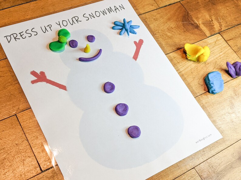 Winter Play Dough Mat Activity Bundle Printable Modeling | Etsy