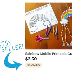 Rainbow Mobile Printable Craft, Indoor Preschool Activity, Kids ...