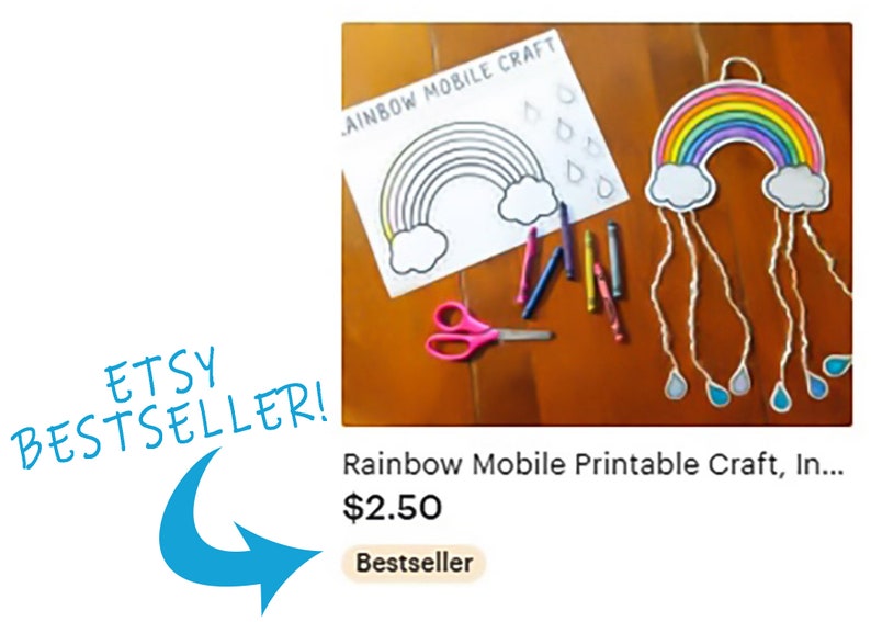 Rainbow Mobile Printable Craft, Indoor Preschool Activity, Kids ...