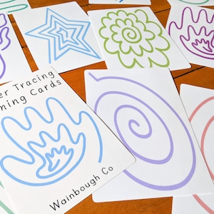 Printable Mindfulness Flash Cards, Finger Tracing Calming Cards, Calm ...