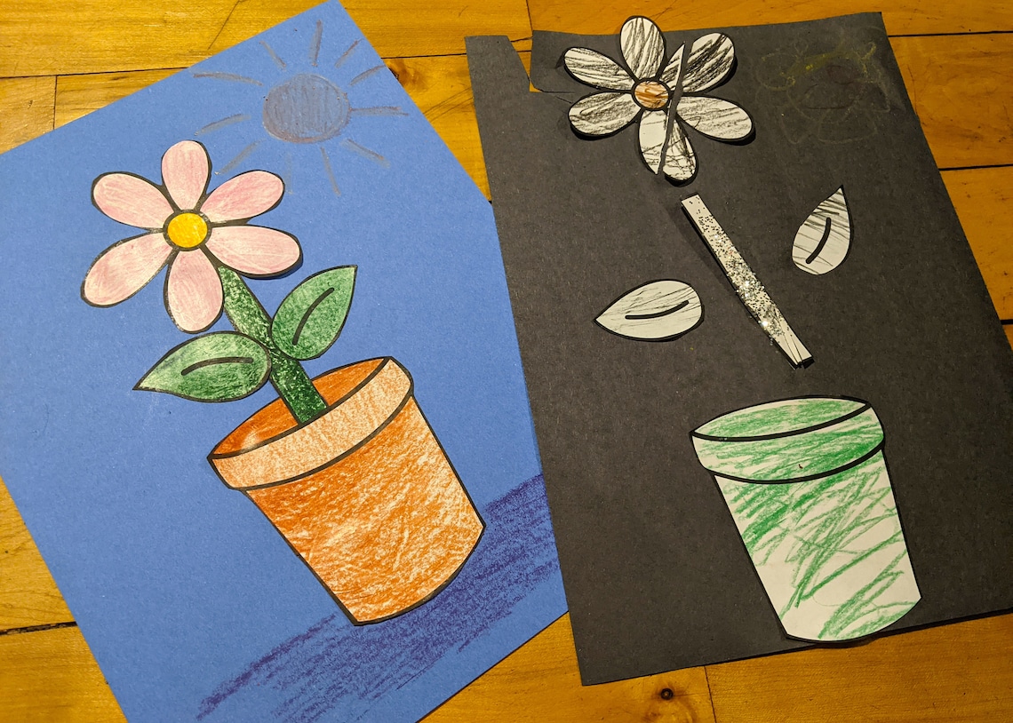 Build a Flower Printable Craft Spring Paper Craft Indoor - Etsy