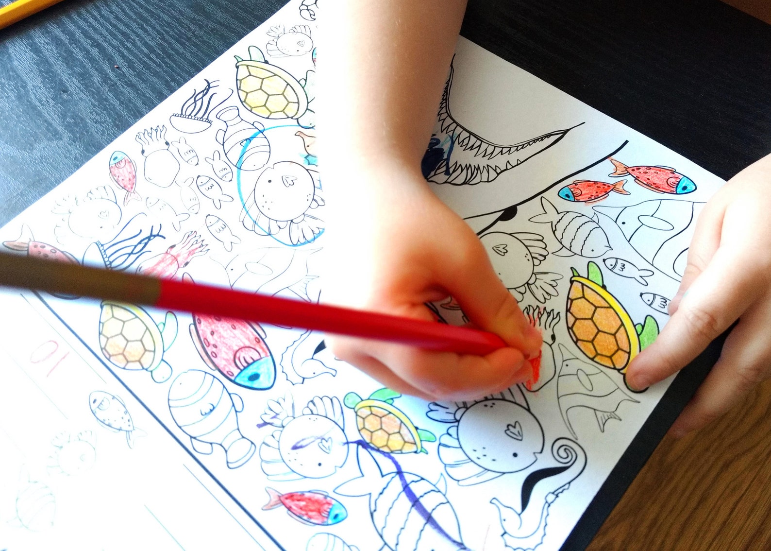 Ocean Counting and Coloring Printable Activity Page Seek and | Etsy