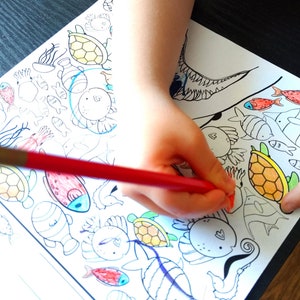 Ocean Counting and Coloring Printable Activity Page, Seek and Find DIY ...