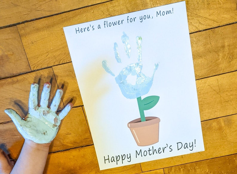Mother's Day Handprint Craft Kid Gift for Mom Printable | Etsy