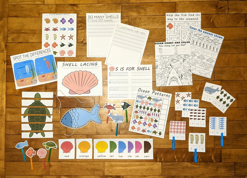 Ocean Printable Activity Bundle Summer Kid Activities - Etsy