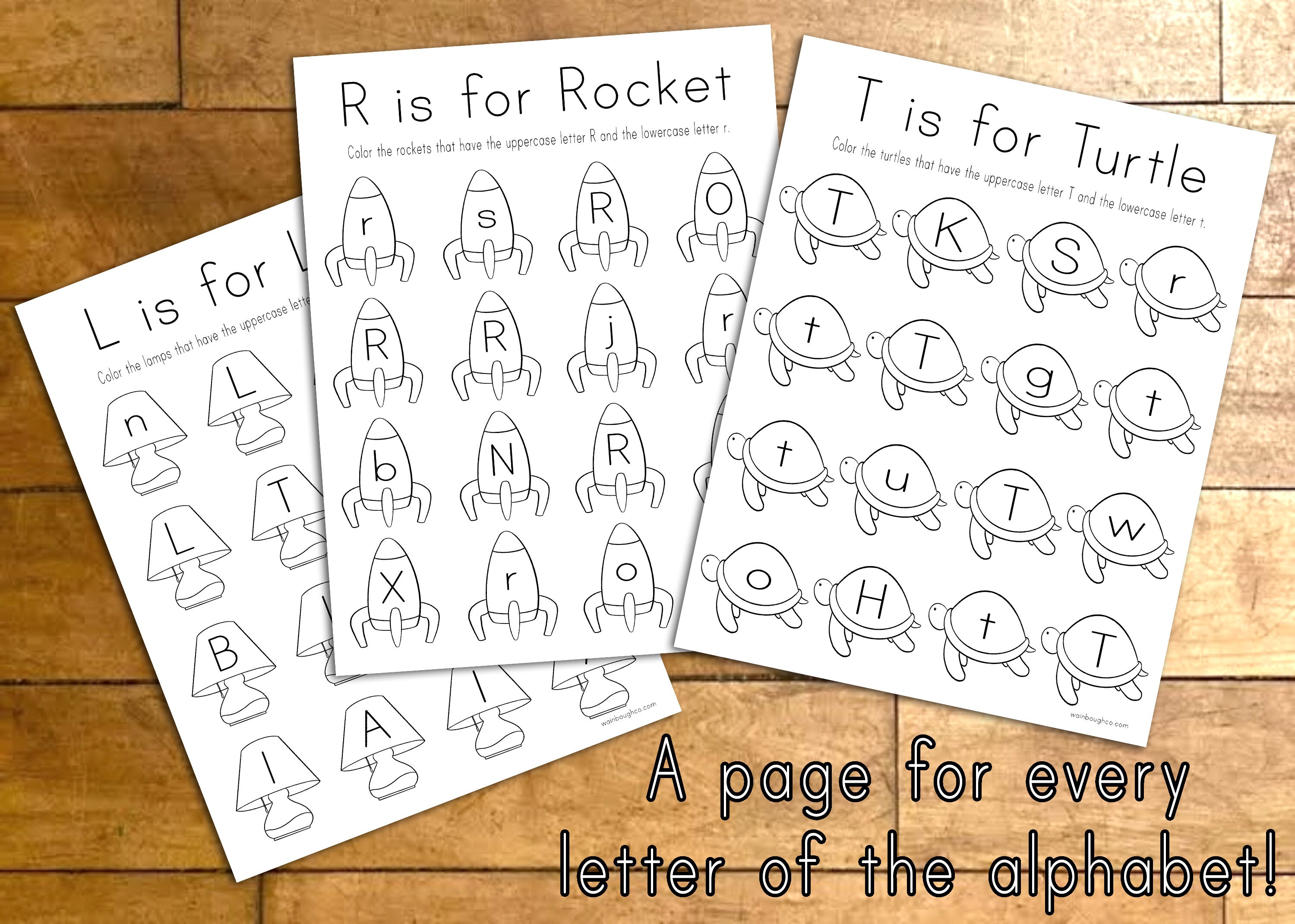 A-Z Letter Printable Activity Pages, Preschool Coloring, Learning ...