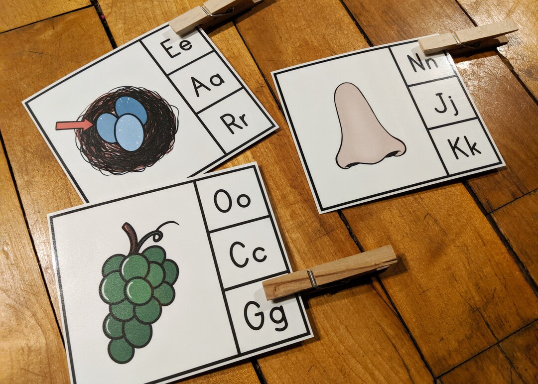 Beginning Sounds Printable Flash Card Game, Clothespin Match Activity ...