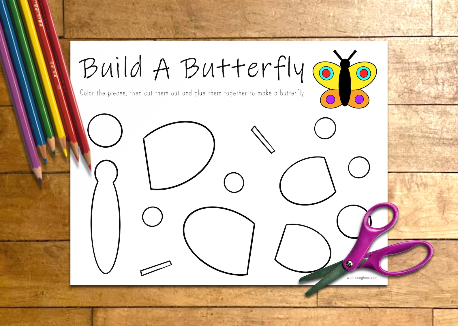 Butterfly Printable Craft, Spring Paper Craft, Indoor Preschool ...