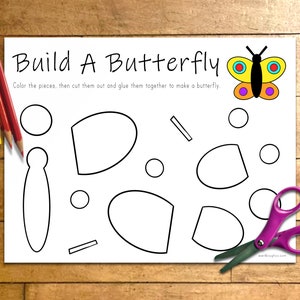 Butterfly Printable Craft, Spring Paper Craft, Indoor Preschool ...