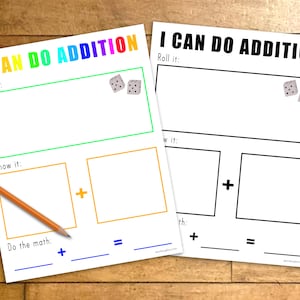 Printable Math Game, Addition Dice Activity, Learning to Count ...