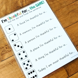 Printable Thankful Game, Gratefulness Activity, Family Conversations ...