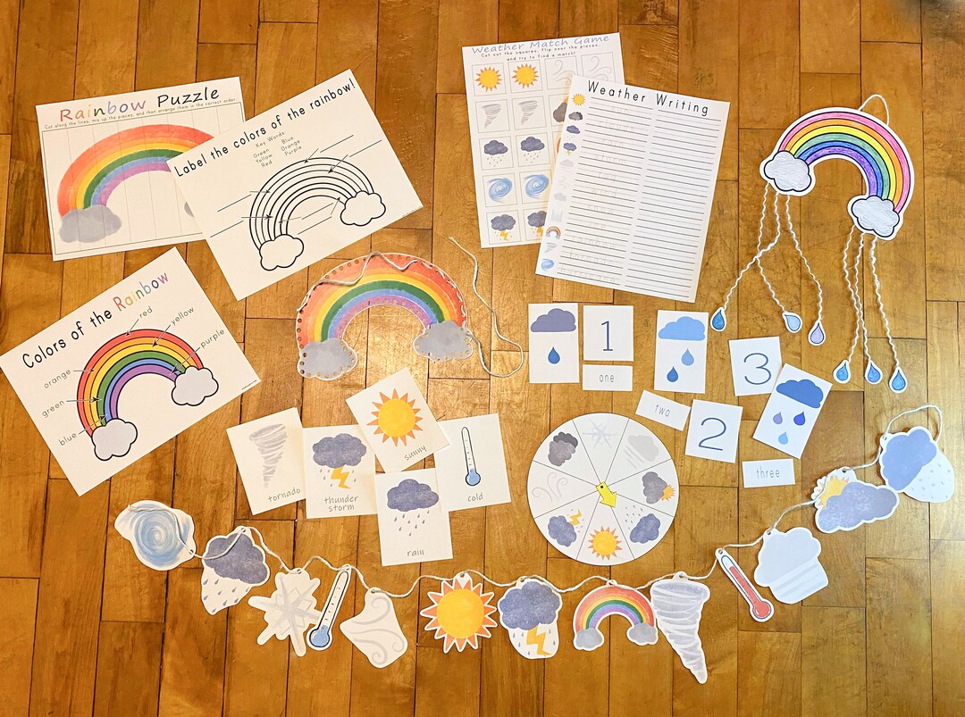 Weather Themed Printable Activity Package, Kids Educational Downloads ...