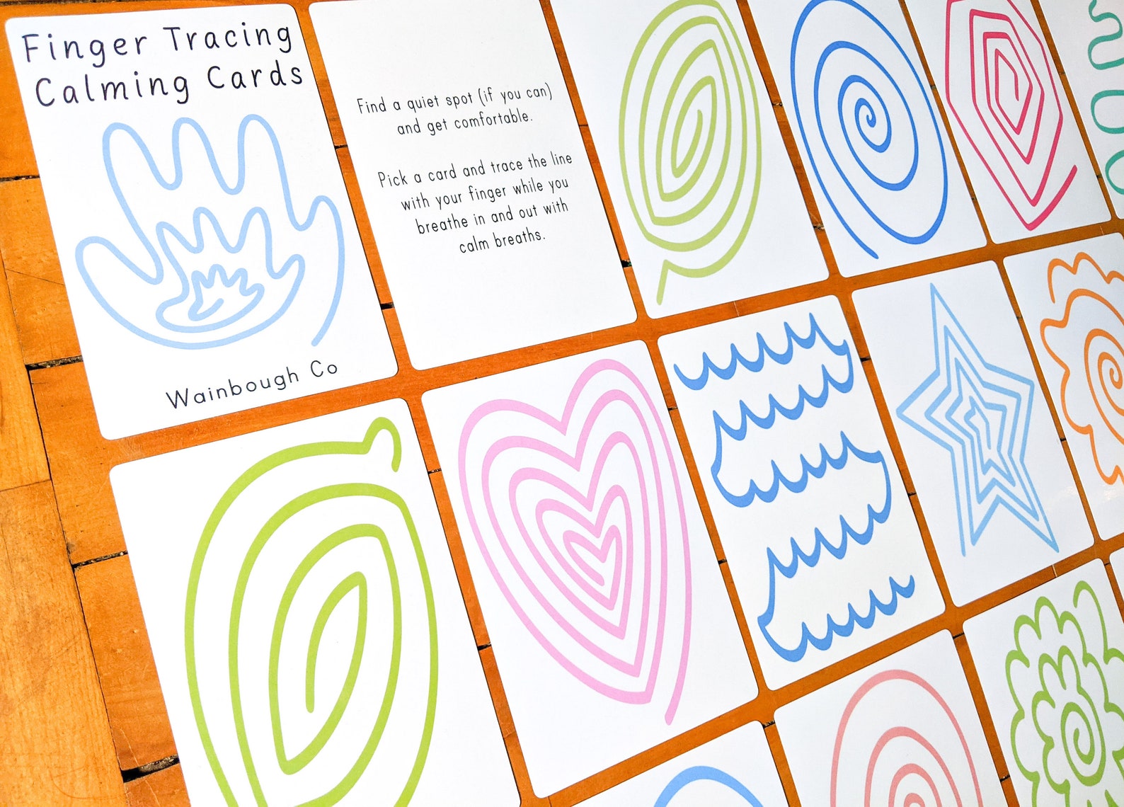 Printable Mindfulness Flash Cards Finger Tracing Calming - Etsy