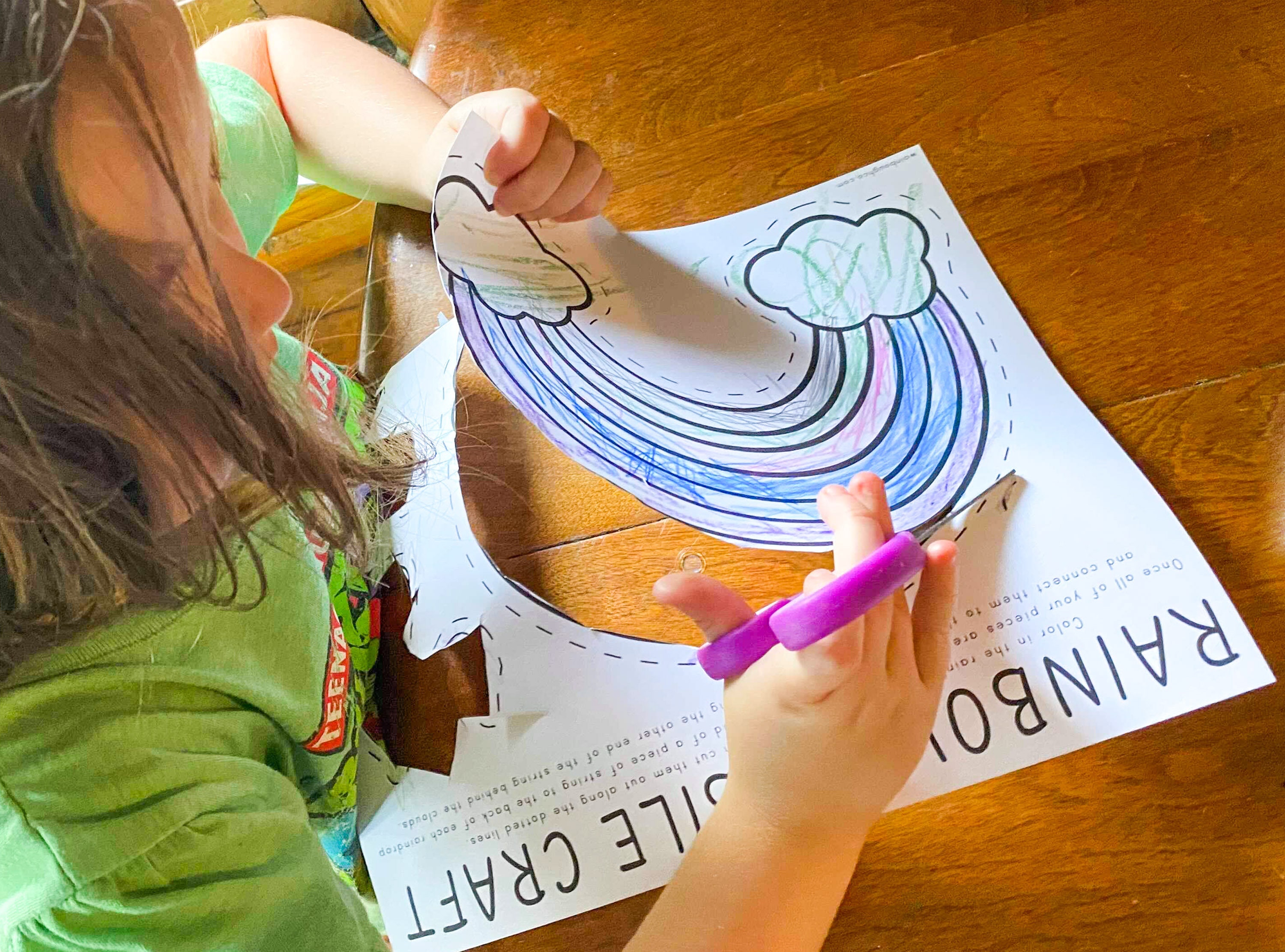 Rainbow Mobile Printable Craft Indoor Preschool Activity - Etsy