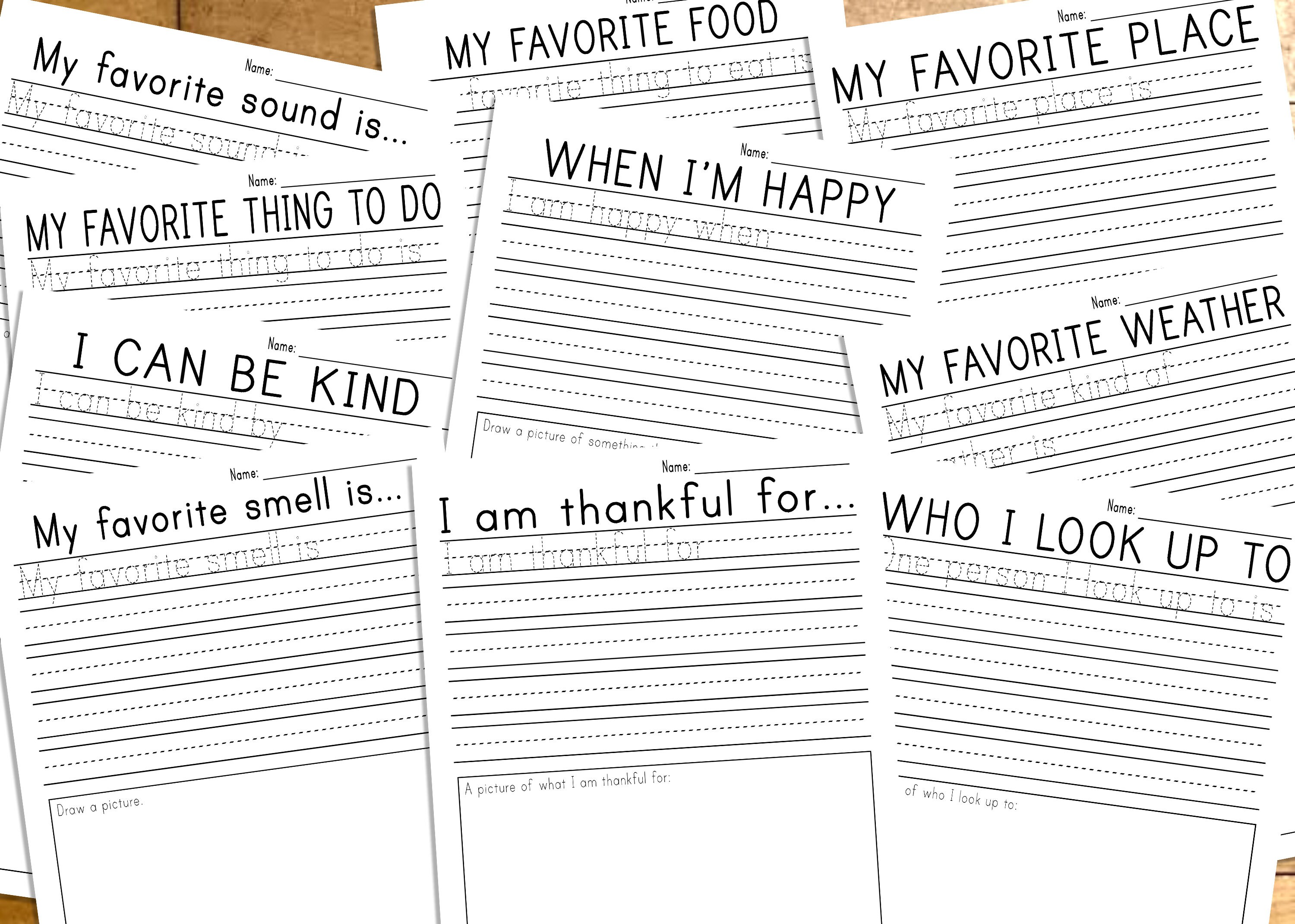 Gratitude Writing Prompt Bundle, 10 Printable Writing Activities ...