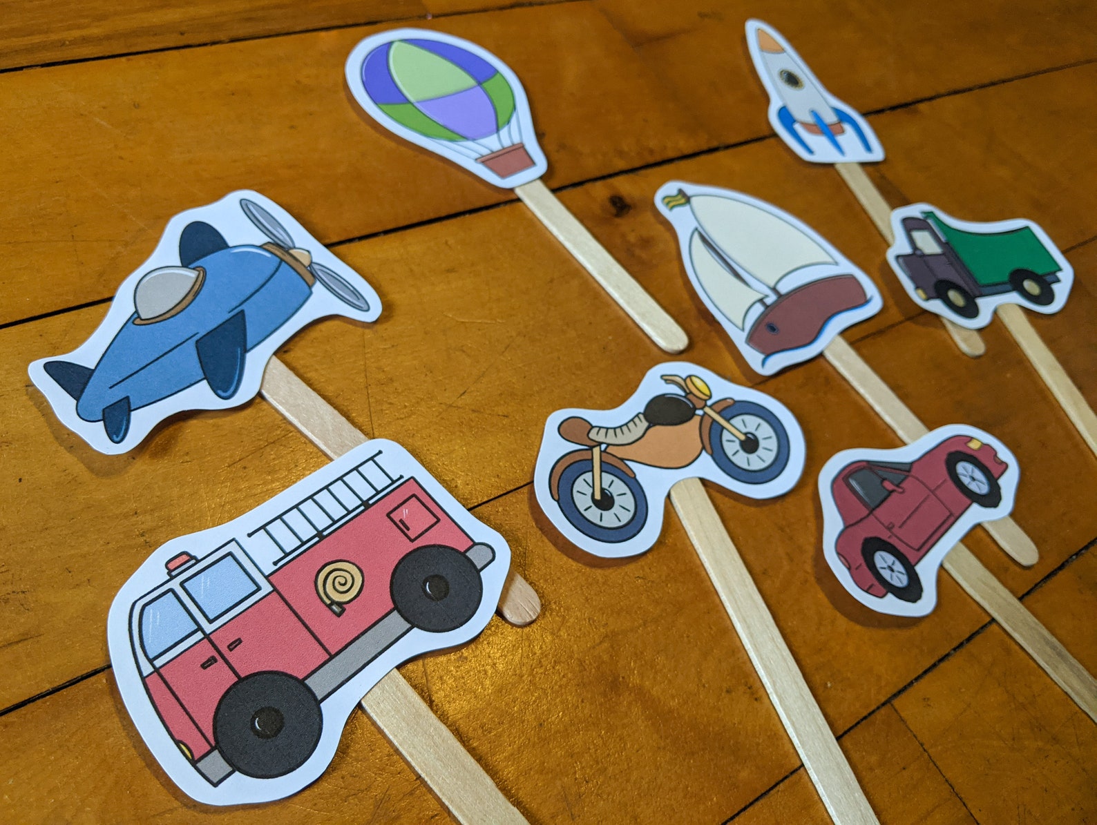Vehicle Puppets Craft Stick Printable Puppets Kids Car | Etsy