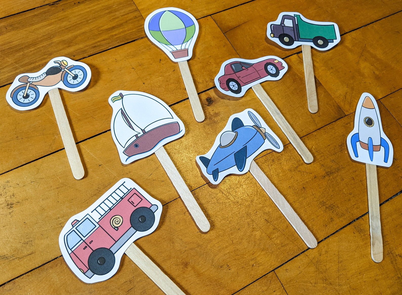 Vehicle Puppets Craft Stick Printable Puppets Kids Car | Etsy